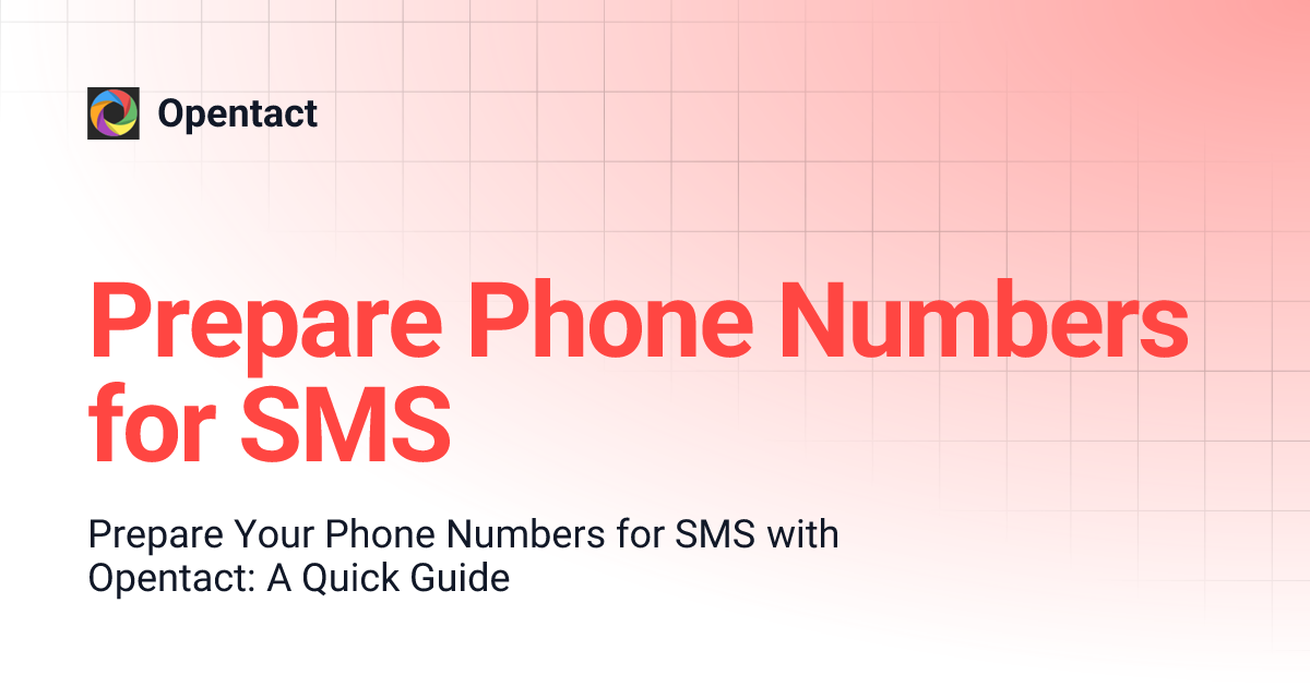 Prepare Phone Numbers for SMS | Opentact